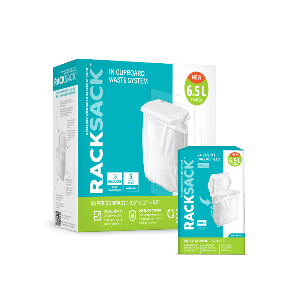 1 Gallon Small Garbage Bin for Compact Spaces | Rack Sack