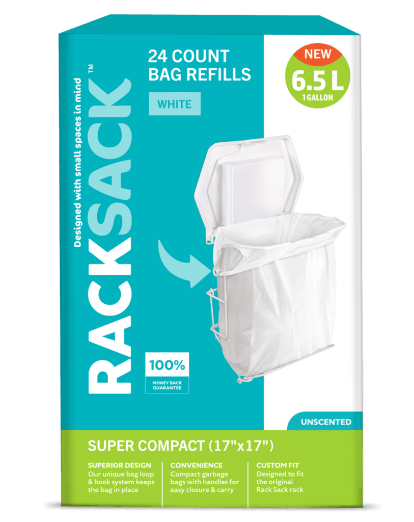 1 Gallon Small Garbage Bin for Compact Spaces | Rack Sack