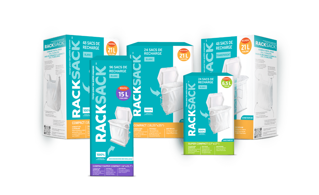 Poubelle mince Rack Sack de 5 gallons + 5 sacs de recharge GRATUITS